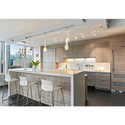 Modern Assembled Wood Grain Kitchen Wall Cabinets American Style Kitchen Cabinets