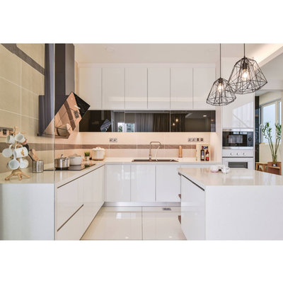 Unassembled Glossy Kitchen Cabinets With Drawers Intergrated Kitchen Cabinets Design European Style