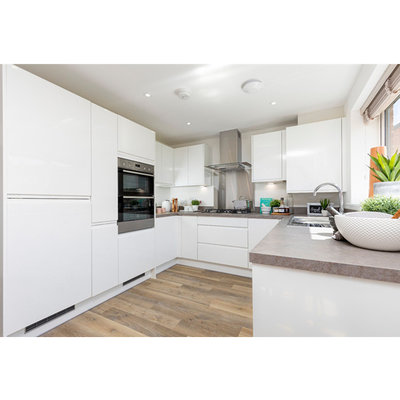 Unassembled Glossy Kitchen Cabinets With Drawers Intergrated Kitchen Cabinets Design European Style