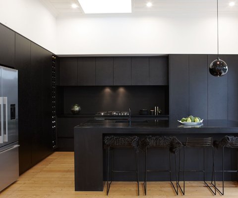 Black White MDF Kitchen Cabinets With Painting Finish Traditional Kitchen Cabinets