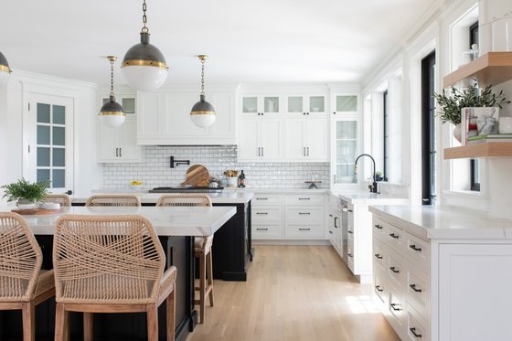 L Shaped Kitchen Cabinets White Shaker Kitchen Cabinets For Villa