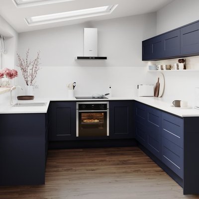Navy Blue Kitchen Cabinet Paint American Kitchen Cabiets U Shaped Kitchen Cabinets