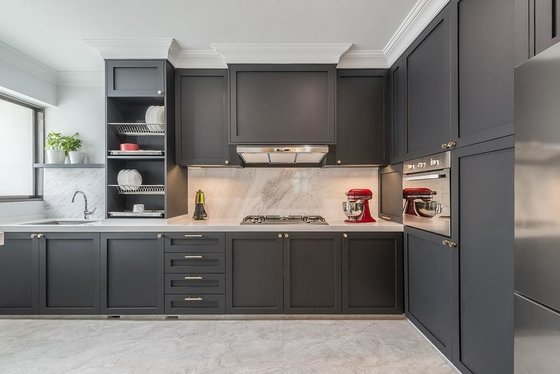 Navy Blue Kitchen Cabinet Paint American Kitchen Cabiets U Shaped Kitchen Cabinets