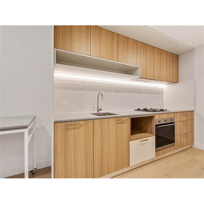White Lacquer Kitchen Cabinets Integrated With Wood Grain Kitchen Cabinets