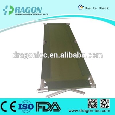 Olive Green Nylon Fabric Army Camping Bed Foldable Aluminum Alloy