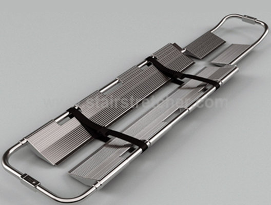 Hospital Separable Scoop Style Stretcher Aluminum Alloy Sliver With Belts