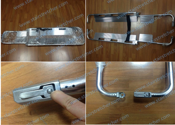 Stainless Steel Foldable Stretcher , Adjustable Length Scoop Emergency Stretcher