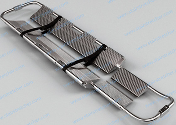 Stainless Steel Foldable Stretcher , Adjustable Length Scoop Emergency Stretcher