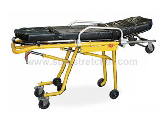 Folding Ambulance Stretcher Safely Wheeled For Hospital / City Roads