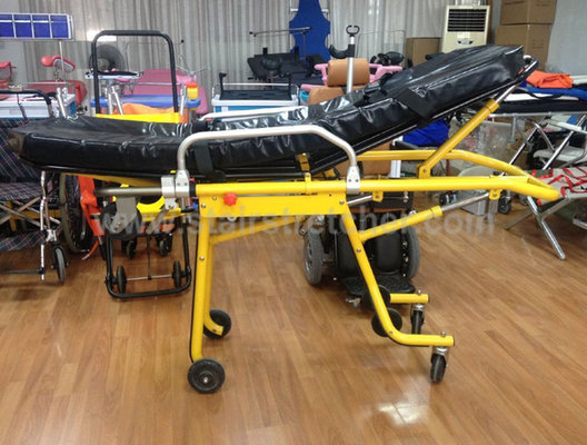 Folding Ambulance Stretcher Safely Wheeled For Hospital / City Roads