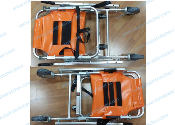 Safety Folding Aluminum Alloy Evacuation Stair Chair With Belts Easy Cleaning