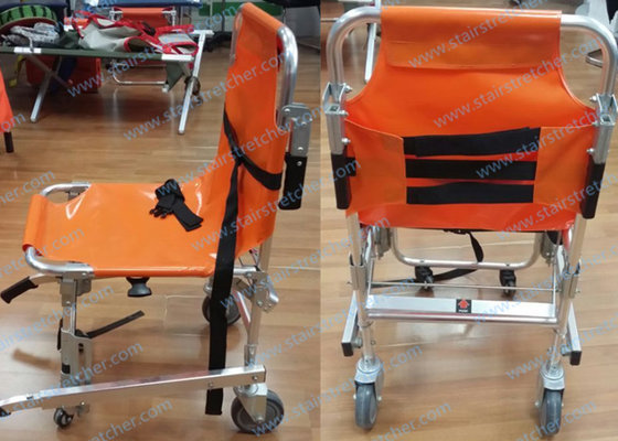 Safety Folding Aluminum Alloy Evacuation Stair Chair With Belts Easy Cleaning