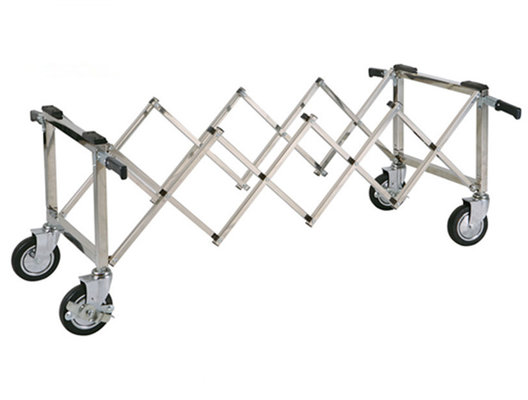 4 Handles 2 Or 4 Brakes Coffin Funeral Trolley Stainless Steel