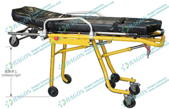 Light - weighted folding ambulance patient stretcher with satety lock and height adjustable
