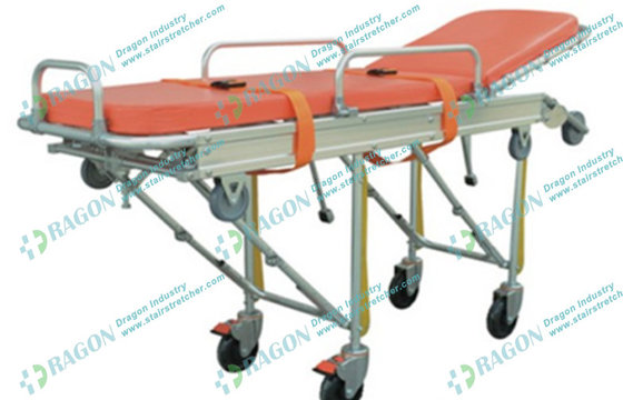 Aluminum alloy first - aid foldable ambulance stretcher ems with safety belts