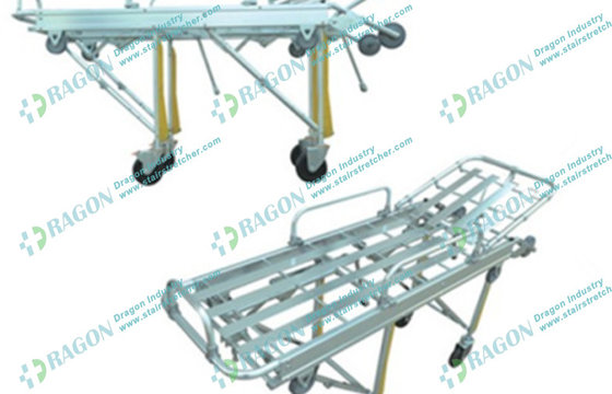 Aluminum alloy first - aid foldable ambulance stretcher ems with safety belts