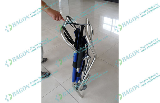 Stainless steel stair stretcher with two belts and wheels , emergency evacuation chair