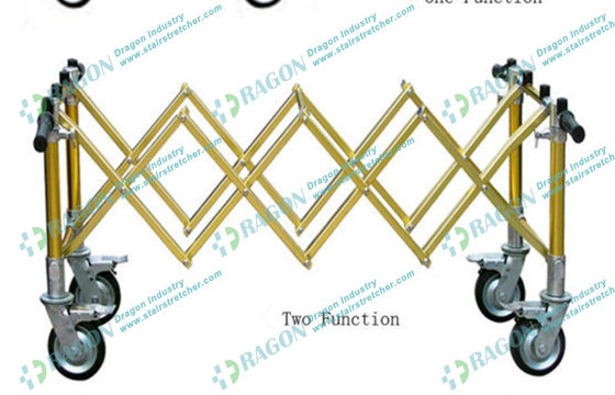 Golden Foldable Aluminum Alloy Funeral Equipment Coffin Trolley with Castor Brake