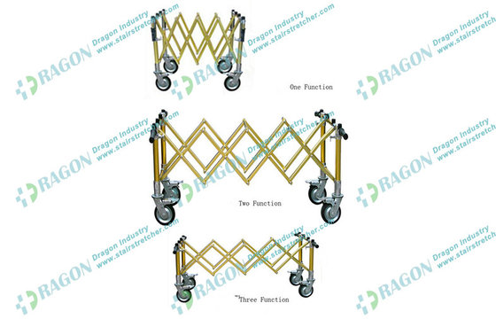Golden Foldable Aluminum Alloy Funeral Equipment Coffin Trolley with Castor Brake