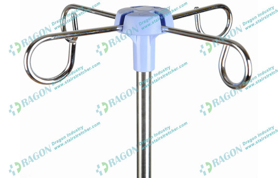 Aluminum Alloy Base Stainless Steel IV pole / IV Stand with Five Wheels