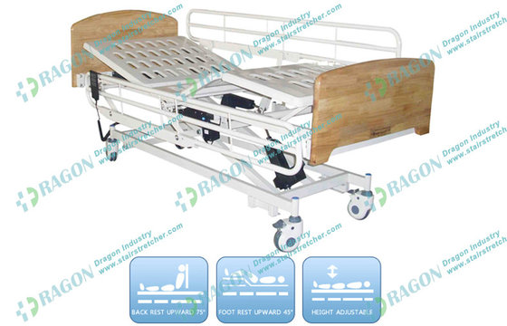 High Density Wood Detachable ABS Board  Electric Hospital Bed With Three Functions