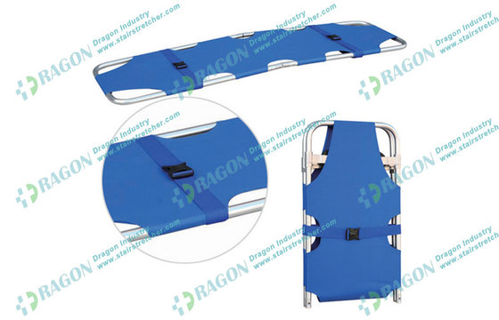 Safety two folded aluminum alloy Ambulance stretcher with belts / first aid stretchers