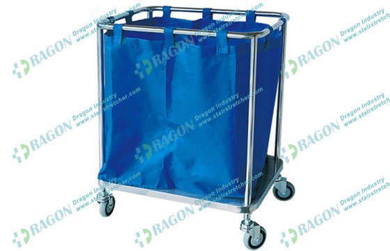 Luxurious noiseless stainless steel medical carts for Dirty Clothes with Four Castors