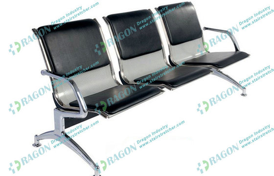 Plastic Coated Hospital Furnitures , PU Cushion 3 Seater Waiting Chair