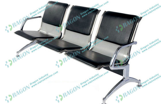 Plastic Coated Hospital Furnitures , PU Cushion 3 Seater Waiting Chair