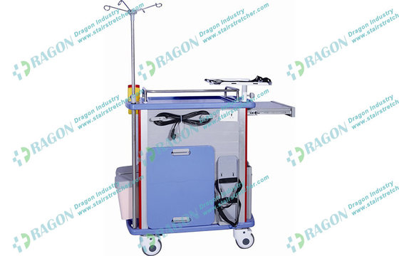 ABS Emergency Hospital Furnitures Luxurious Medicine Trolley with Drawers