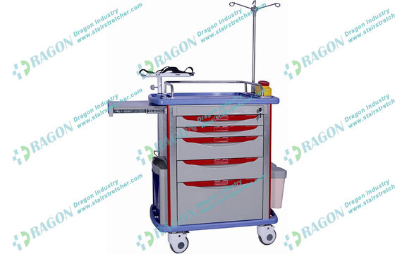 ABS Emergency Hospital Furnitures Luxurious Medicine Trolley with Drawers