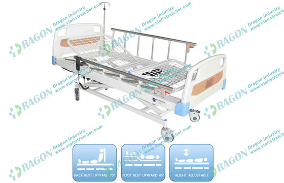 Detachable ABS board ICU Hospital Bed with over bed table and bedside cabinet