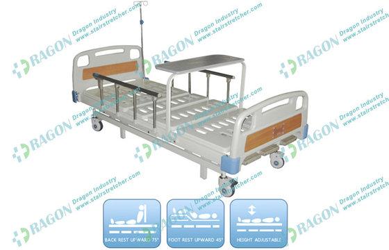 5‘’ Castor With Brakes Manual Hospital Bed With Collapsible ABS Side Rails