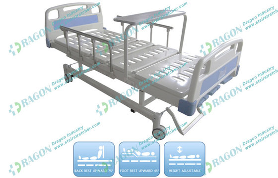 Luxurious wheels with brake Manual rotating hospital bed with three Function