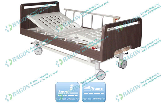 Foldable and adjustable mechanical hospital bed with Drainage Hook and Patient Name Card