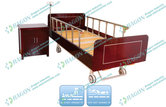 Center Control Lock Manual Hospital Bed , 2 Functions Traction hospital ward bed