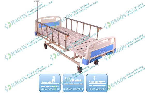 Three Functions 4 Cranks adjustable Manual Hospital Bed With Detachable ABS Board