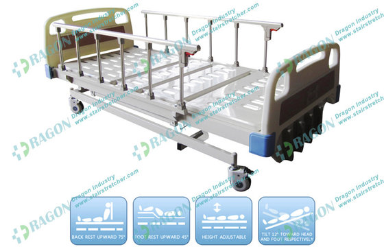 Five Functions Manual Patient Hospital Bed with rails , hill rom bariatric beds