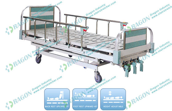 Three Functions Manual hospital adjustable beds for home , hill rom icu bed