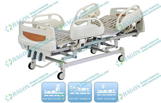 Detachable ABS Manual Hospital Bed With Mattress , over bed table , beside cabinet