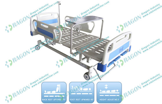 Hospital Room Equipment , Three Functions Crank Hospital Bed In Home With Table