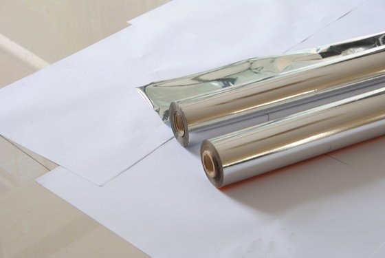 China Printable Silver Paper Foil , 12Micron Paper Box Shrink Wrap Rolls supplier