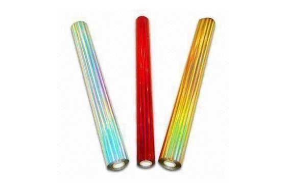 China Flat Hot Rainbow Holographic Foil , 12Micron Silver Foil Food Packaging supplier