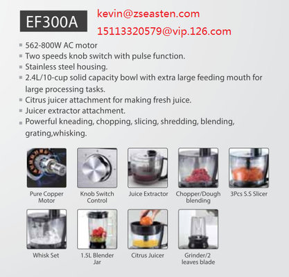 Easten Electric Food Processor EF300A / Dualetto 2.4 Liters Food Processor / Mechanical Food Processor for India
