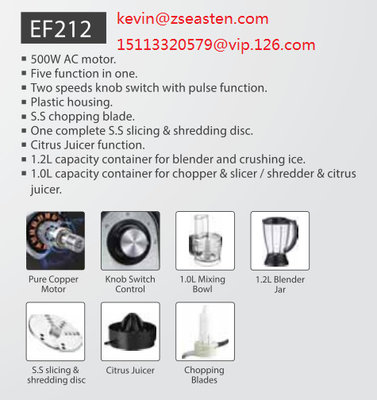 500W Small Food Processor EF212/ 220-240V 50-60Hz Mini Food Processor/ Vegetable Grinder/ Meat Mincer Food Processor