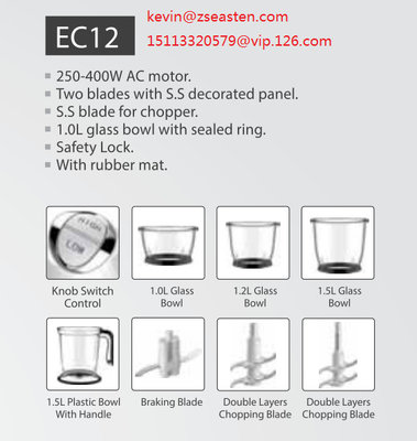Easten Food Processor/ Mini Food Chopper EC12/ Meat Chopper/ Small Meat Mincer Factory