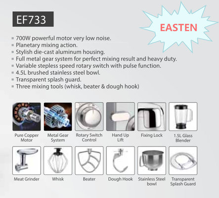 Multi-function Stand Mixer EF733 Manufactured by Easten/ Home Stand Mixing Blender/ Pizza Dough Mixer
