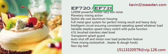 Easten 4.5L Bowl 1200W Kitchen Stand Food Mixer EF721/ High Quality Home Stand Food Mixer Price