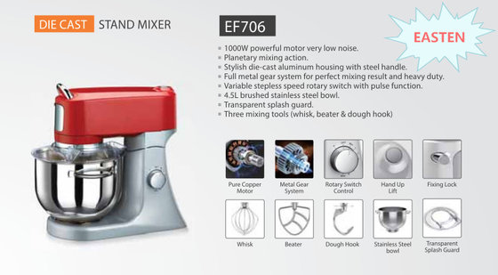 1000W Professional Electric Stand Food Mixer Blender/ Planetary Cooking Mixer for Egg/Cake/Milk/Bread/Noodle/Pizza