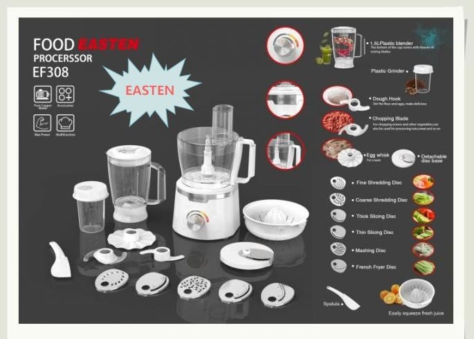 Food Processor EF308 with Slicing/Chopping/Mixing/Shredding/ Food Processor Motor/ Electric Food Processor